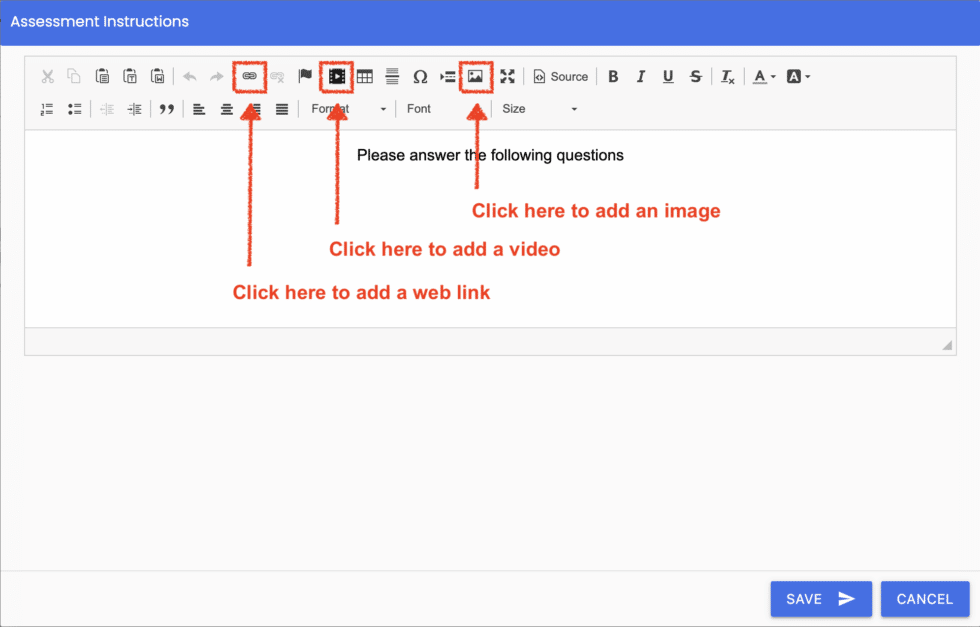 Add Assessment Instructions & Footer - in Agolix