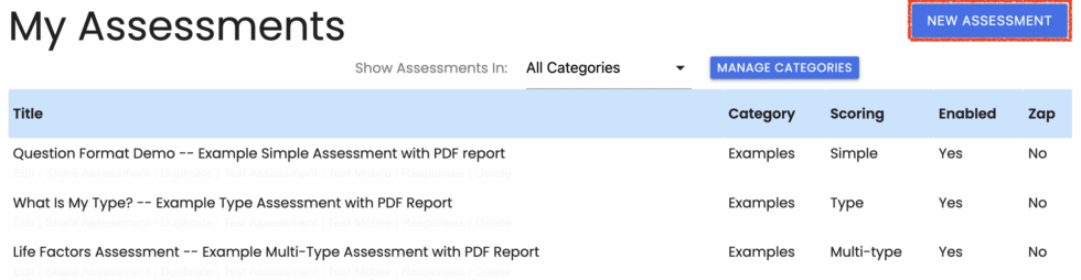 Assessment Generator Dashboard With Detailed Explanations